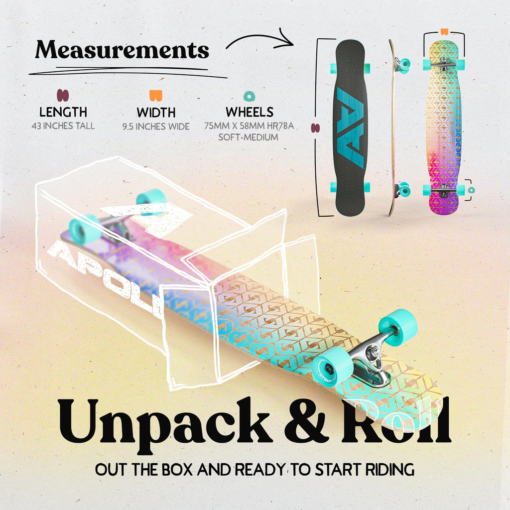 Apollo Dance Longboard Skateboard - 46 inch Dance Board Longboards ...